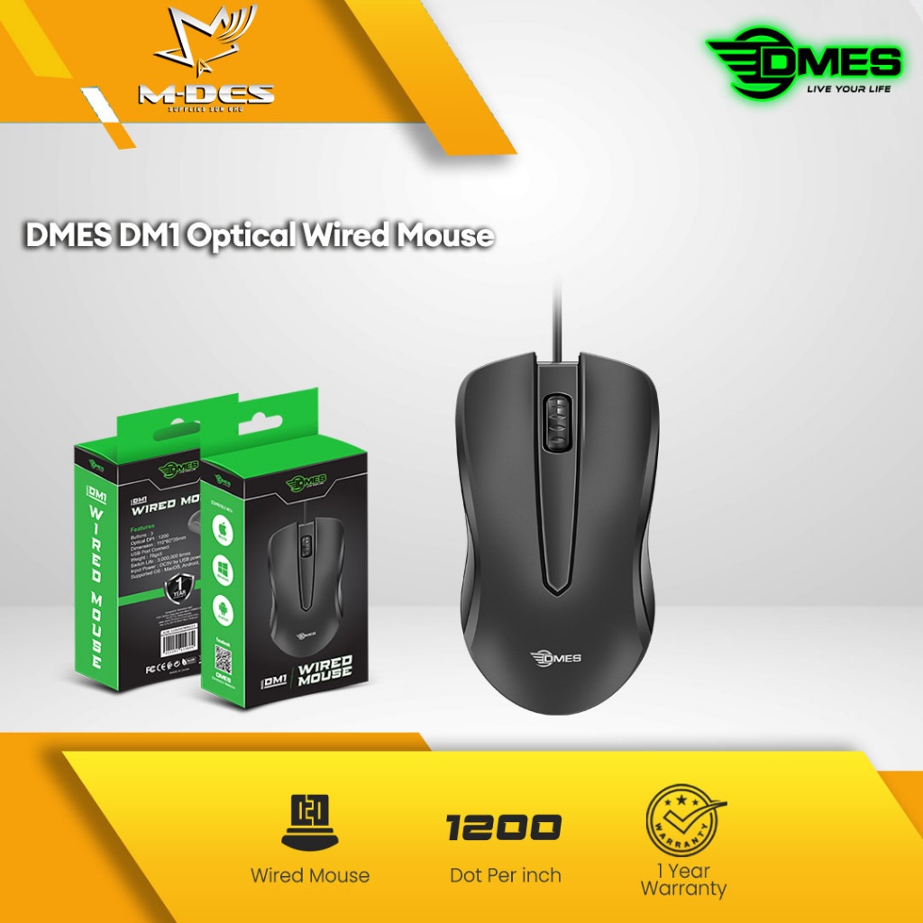 Dmes DM1 Wired Optical Mouse / Optical DPI 1200 / Compatible MacOs ...