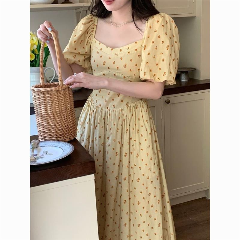 Korean Casual Floral Long Dress Women Summer 2024 New Style Light ...