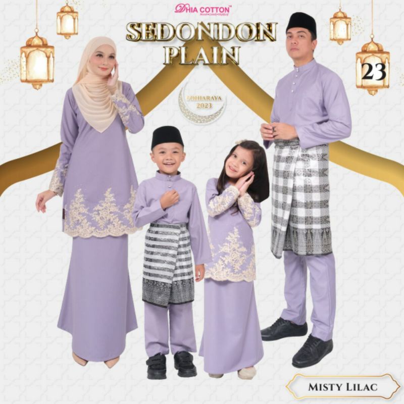 📌 BAJU RAYA SET 23 LILAC SEDONDON BY DHIA COTTON TERMURAH DIPASARAN ...