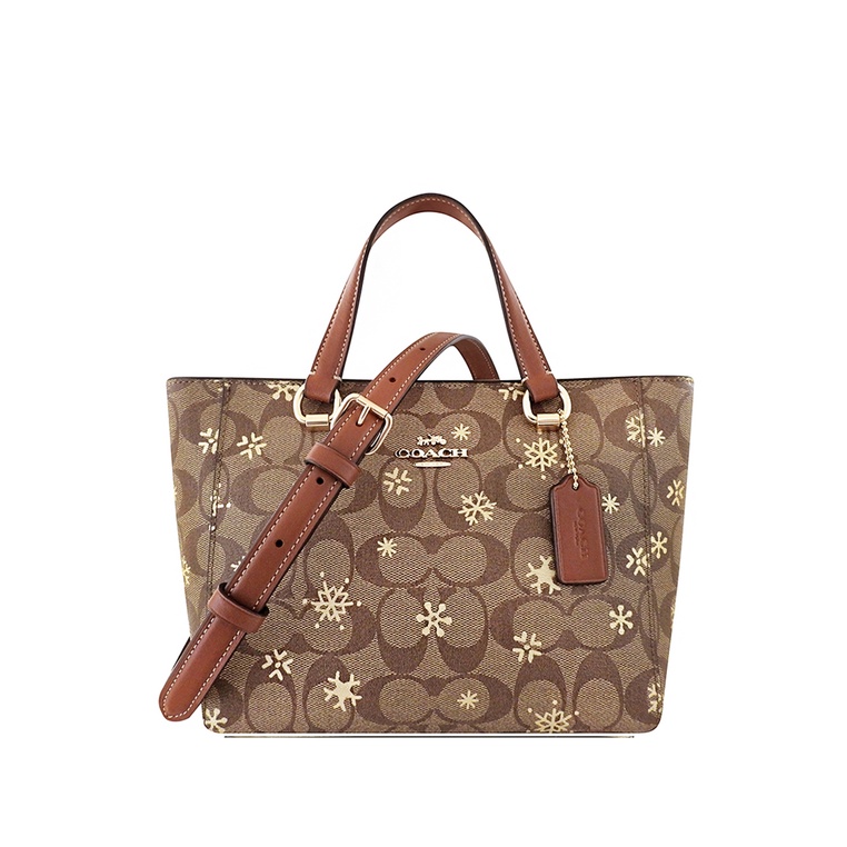 Coach Alice Satchel In Signature Canvas With Snowflake Print - Brown ...