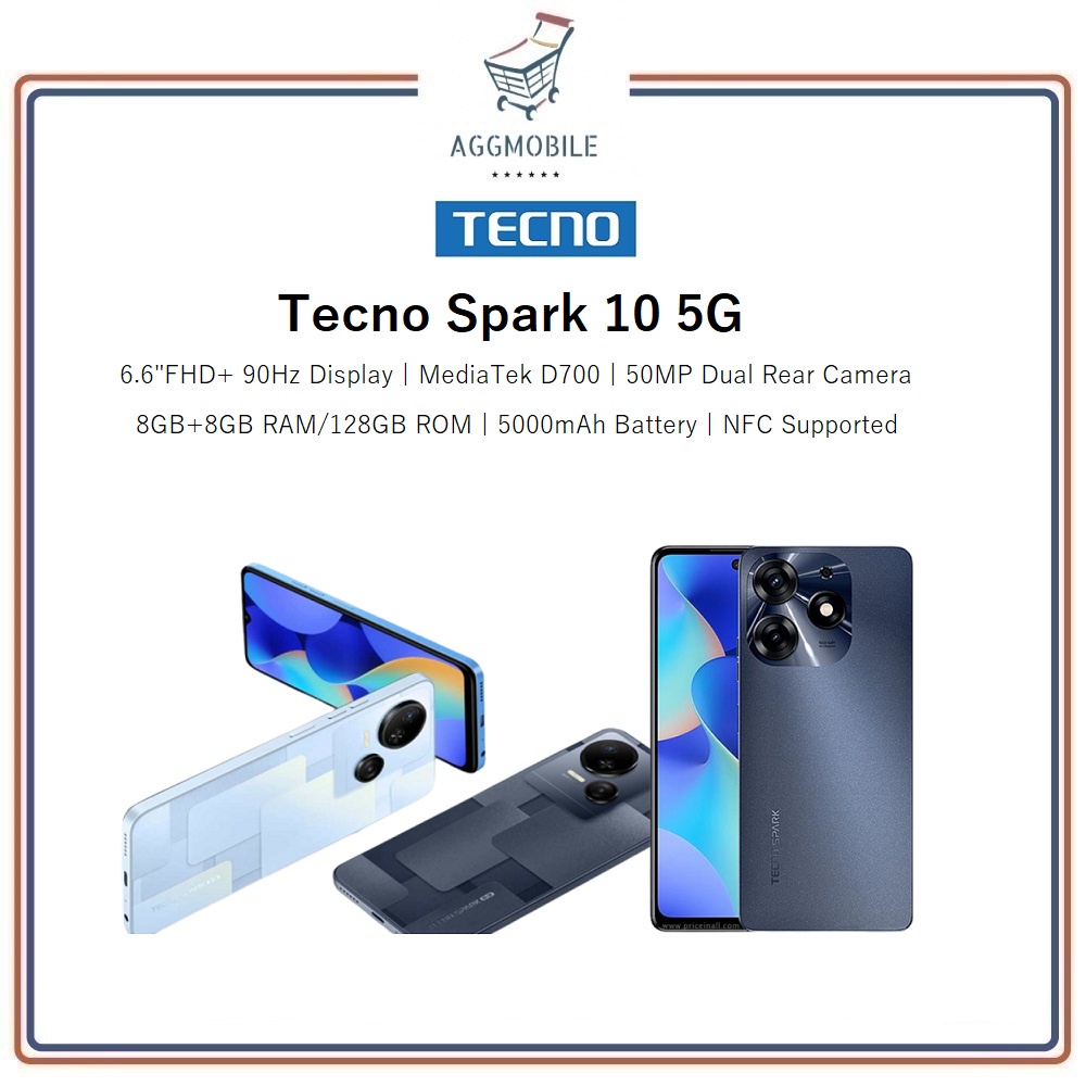 Tecno Spark 10 / Spark 10 5G Smartphone | 8 + 8GB Ram + 128GB Rom ...