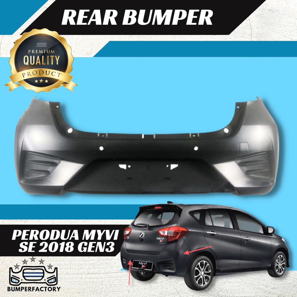 Perodua Myvi Generation 3 2018 G3 Rear Bumper Belakang Pp Material ...
