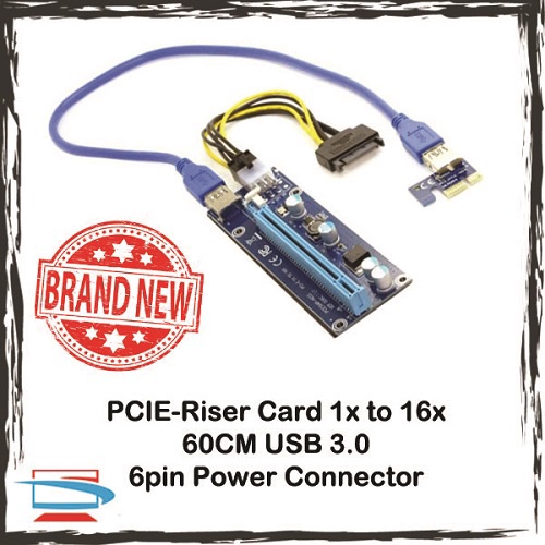 PCI-E 60cm USB 3.0 Riser Card 1x to 16x Graphic Card GPU Extender SATA ...