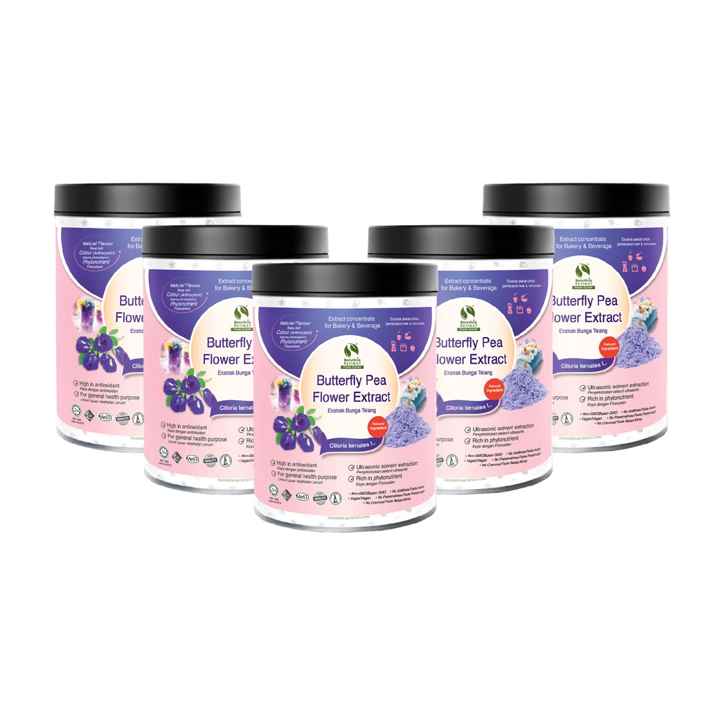 5 x 200g Butterfly Pea Flower Extract Liquid,14 pieces of Butterfly Pea ...