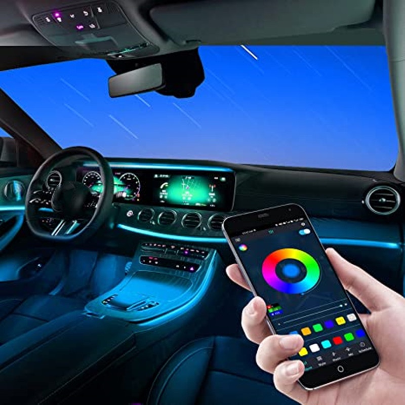 Car Led Ambient RGB Light 22 in 1 Strip Interior Acrylic 64 Colors ...