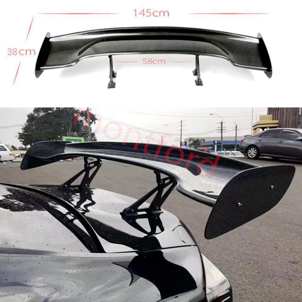 GT style carbon fiber spoiler universal sedan spoiler Wing for Hyundai ...