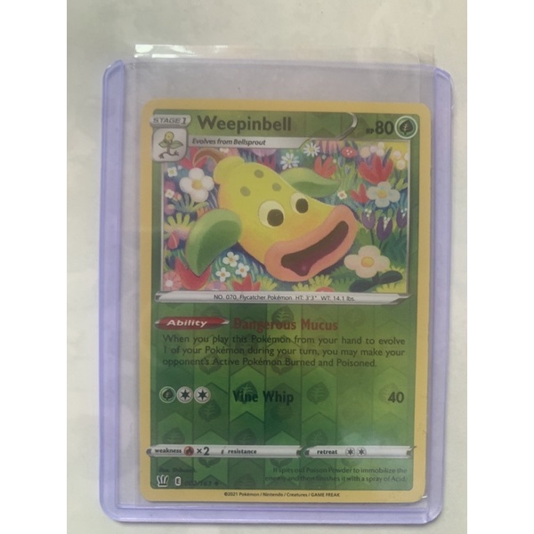 weepingbell battle style reverse holo with top loader | Shopee Malaysia