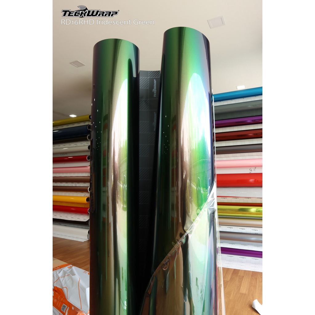 RD16 RHD Teckwrap USA Premium High Gloss IREDESCENT GREEN Car Wrap Film ...