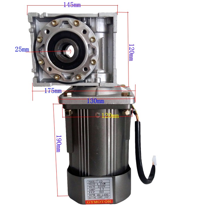 AC 220V 400W with RV50 / RV63 worm gearbox ,High-torque regulated speed ...