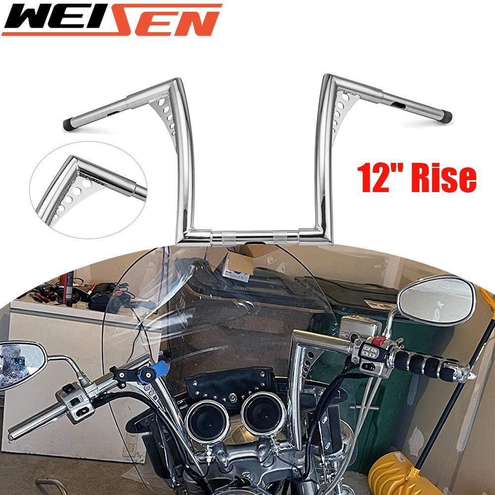 Motorcycle Ape Monkey Handlebar 12"; Rise Seamless Pipe For Harley ...
