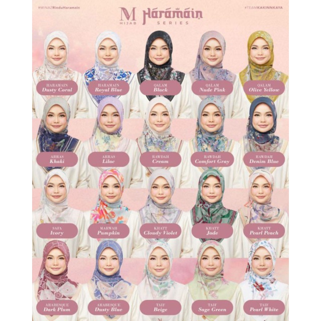 MINAZ HIJAB "B45" edisi HARAMAIN. Koleksi aidiladha 2023. | Shopee Malaysia
