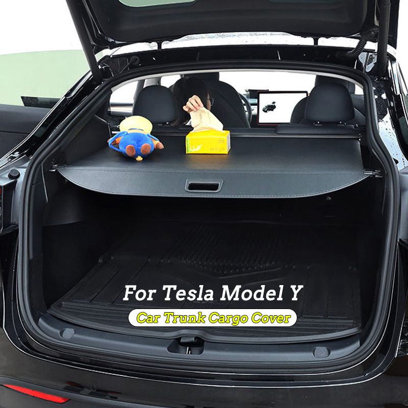For Tesla Model Y Car Trunk Cargo Cover Security Shield Rear Luggage ...