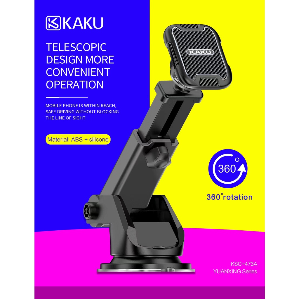 KAKUSIGA KSC-473A Magnetic Extendable Car Phone Mount Holder 360 Degree ...