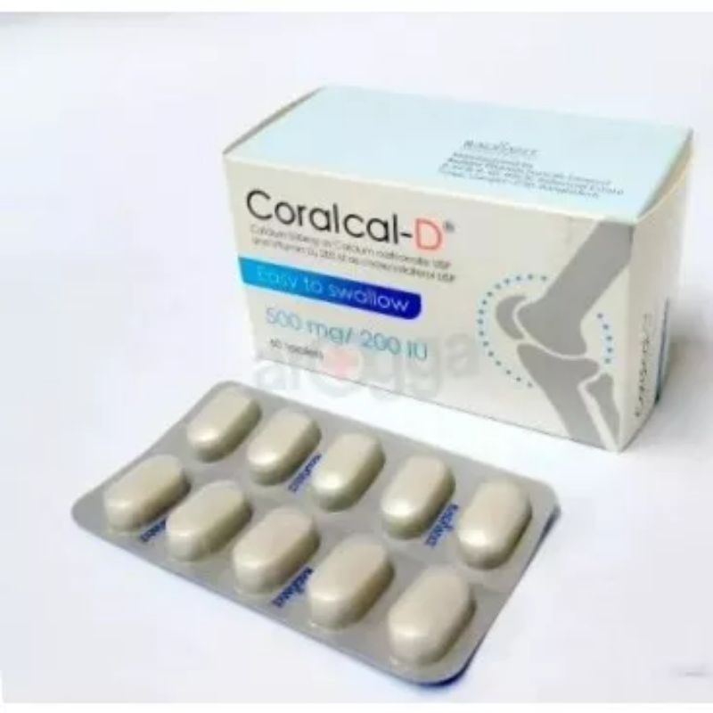 New Stock**Coralcal-D 500 mg/200 IU Tablets, {6*10= 60 Tablets | Shopee ...