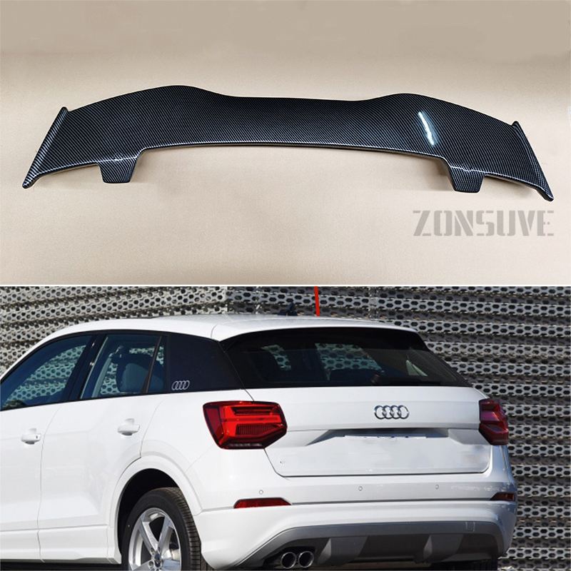 Use For Audi Q2 2018-2021 Year Spoiler ABS Plastic Carbon Fiber Look ...
