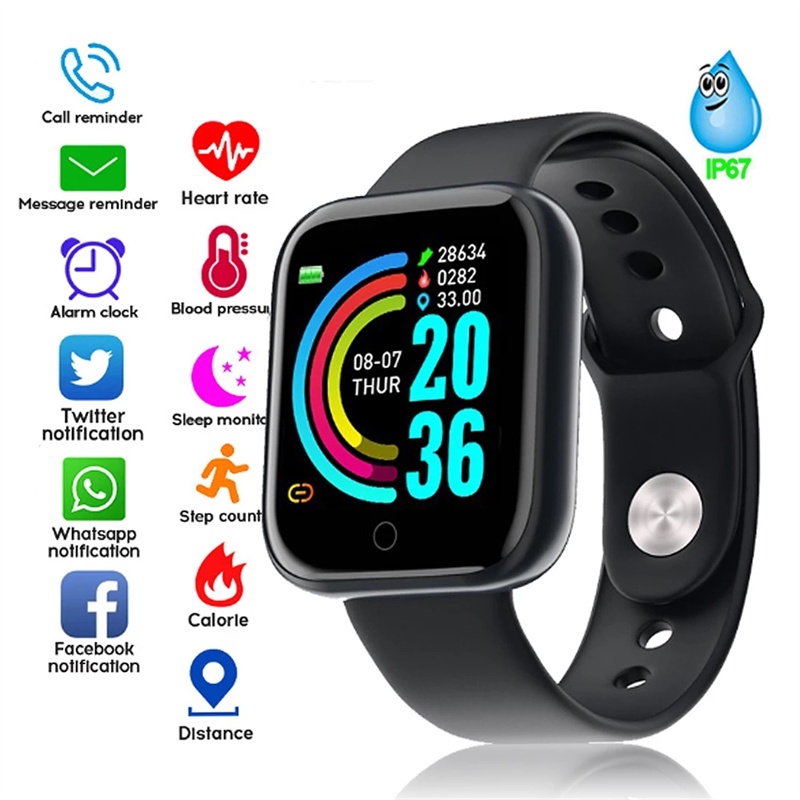 Original Y68 Bluetooth Smart Watch Men's and Women's Waterproof Sports ...