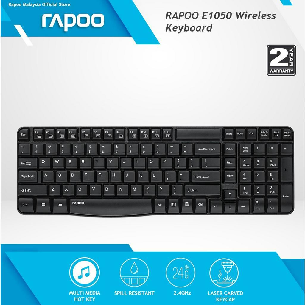 Rapoo E1050 2.4Ghz Wireless Keyboard with Spill Resistant - 3 Years Warranty | Shopee Malaysia