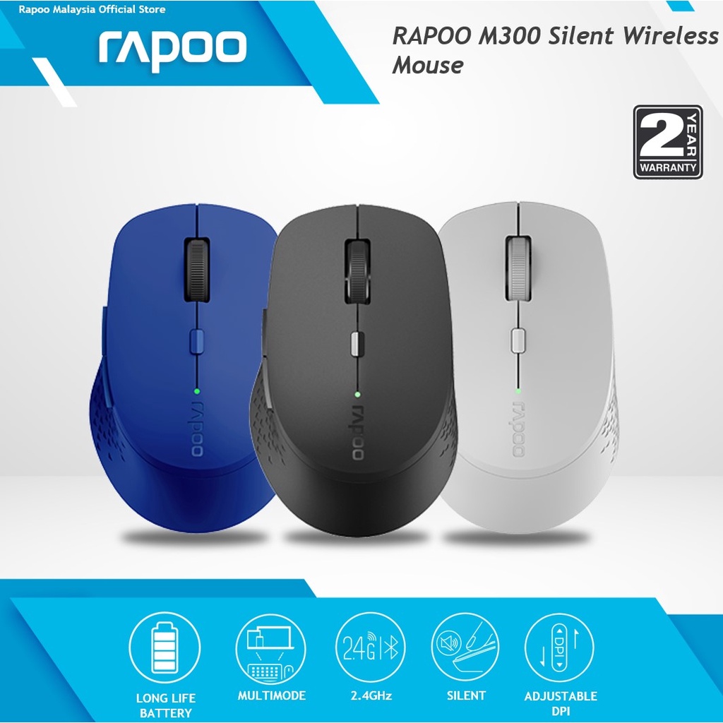 Rapoo M300 Silent Multi Mode 2 4g Wireless Mouse Bluetooth Mouse 1600 Dpi With Variety Color 3