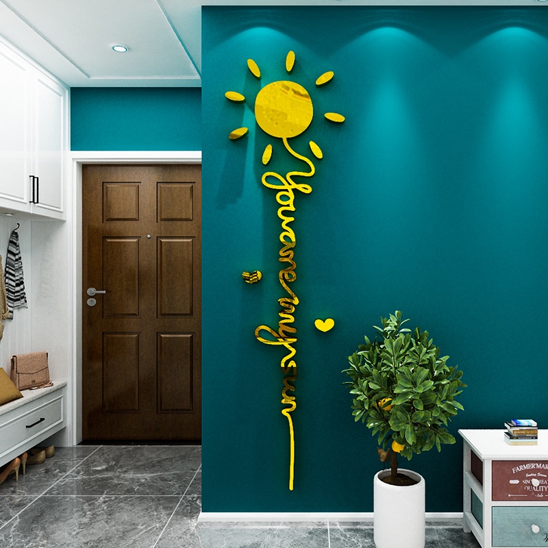 Ins style love star sun creative wall stickers acrylic 3d self-adhesive ...