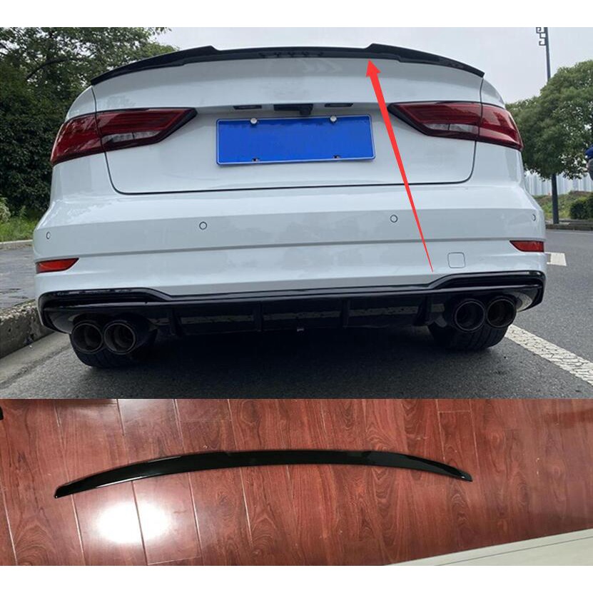 ABS Black Carbon Fiber Trunk Spoiler 2013-2020 for Audi A3 8V Sedan ...