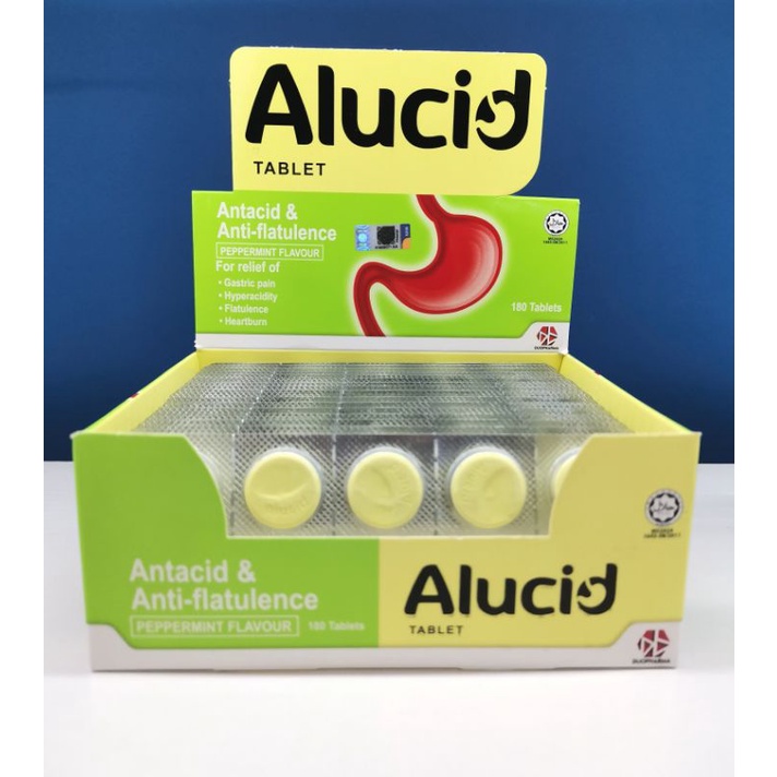 Alucid Tablet Antacid & Anti-flatulence Peppermint | Shopee Malaysia