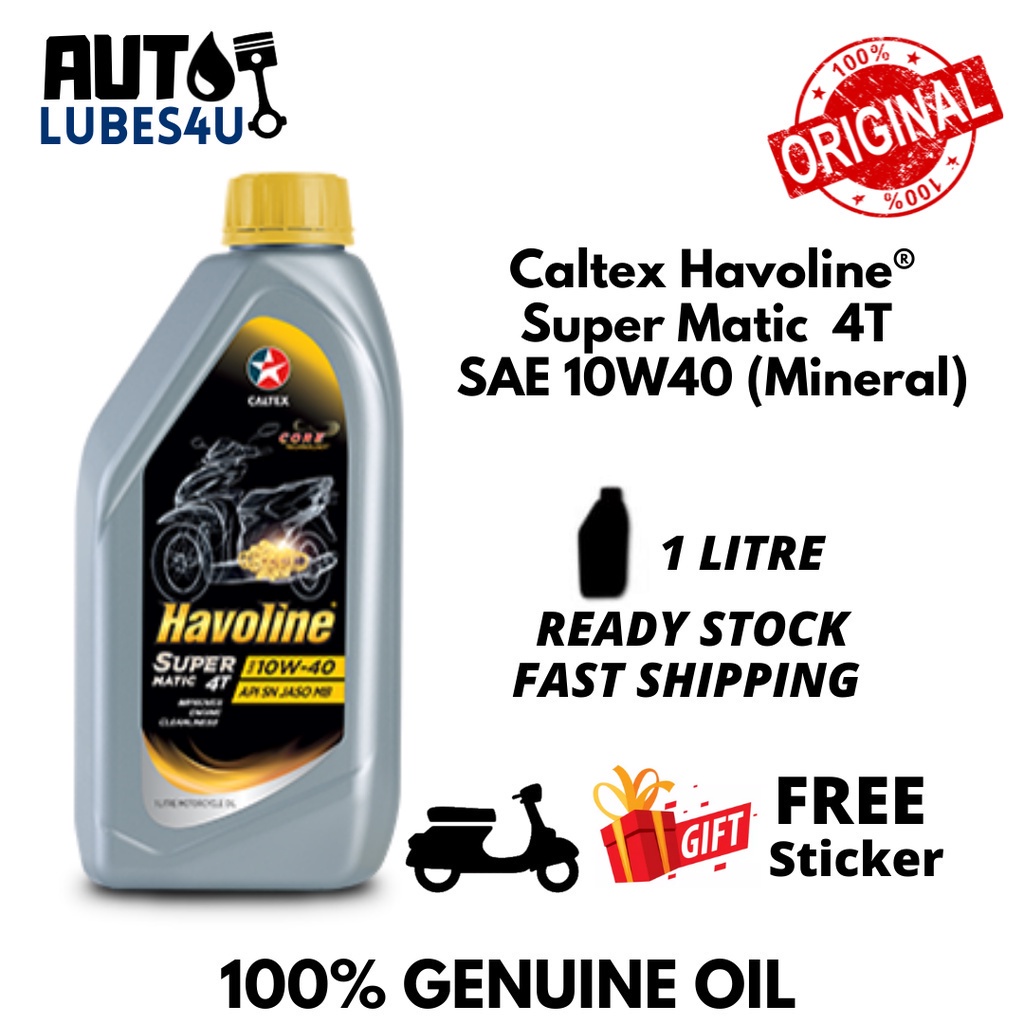 Caltex Havoline SuperMatic 4T SAE 10W40 1L Mineral - Caltex Scooter ...