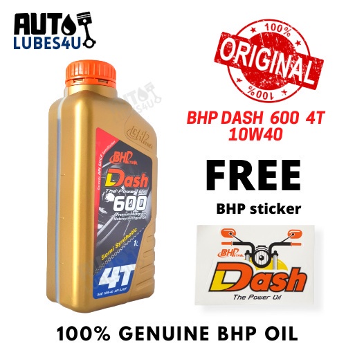 BHP Dash 600 4T Semi Synthetic 10W40 1L (FOC rubber keychain) - BHP ...