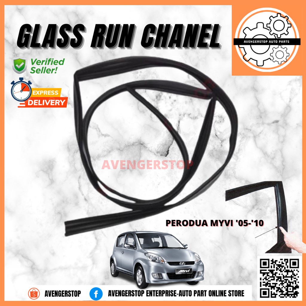 PERODUA MYVI D73A 2005-2010 DOOR GLASS RUN CHANNEL FRONT GETAH CERMIN ...
