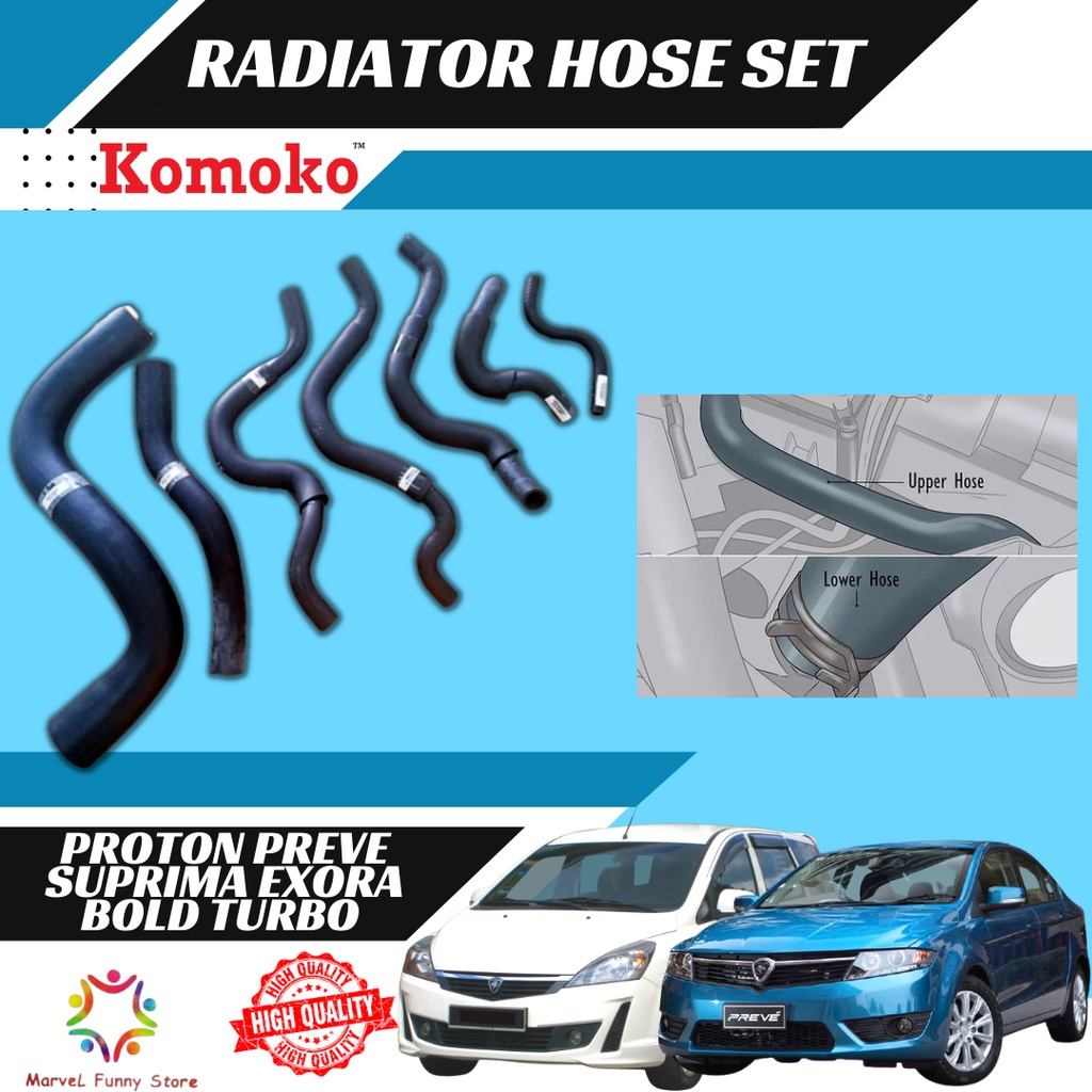 Proton Preve Suprima Exora Bold Turbo 1.6 Radiator Hose Set | Shopee ...