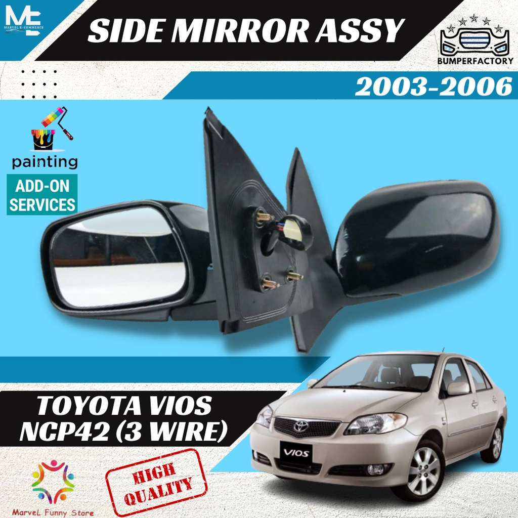 Toyota Vios Ncp42 3 Wire Side Mirror Cermin Sisi Ready Stock | Shopee ...