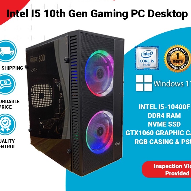 Intel I5 10th Gen Gaming PC - Intel I5-10400f / 8GB 16GB DDR4 Ram ...