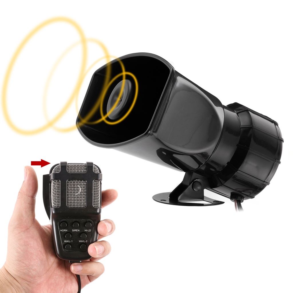 12V 110DB Loud Car Alarm Horn Police Siren Air Horn Warning Alarm Truck ...