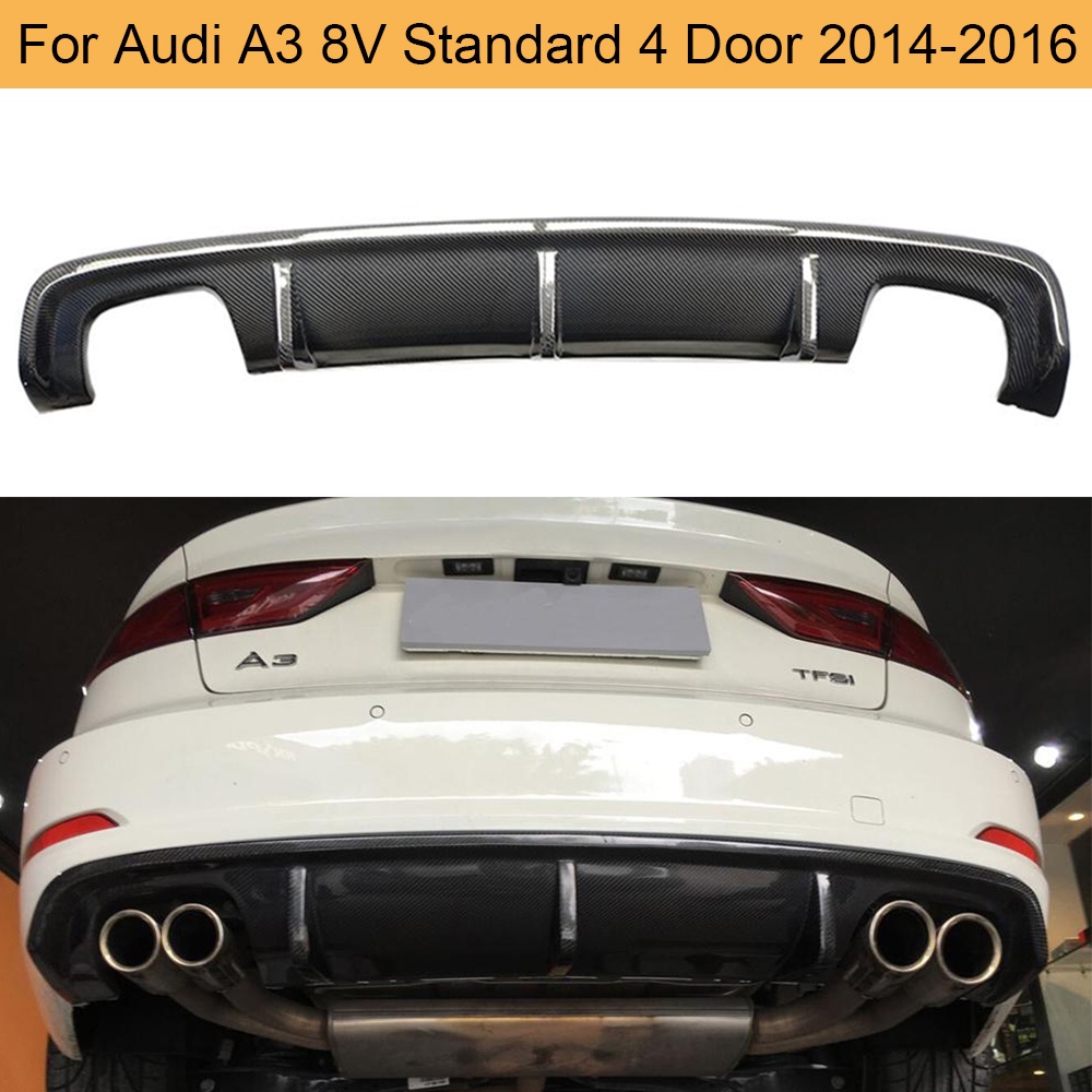 Carbon Fiber Rear Bumper Diffuser for Audi A3 8V Standard Sedan 4 Door ...