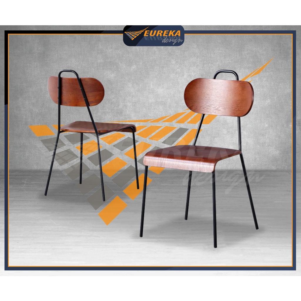 EUREKA Dining Chair Wood Steel Modern / Kerusi Makan Kayu Besi DCLB ...