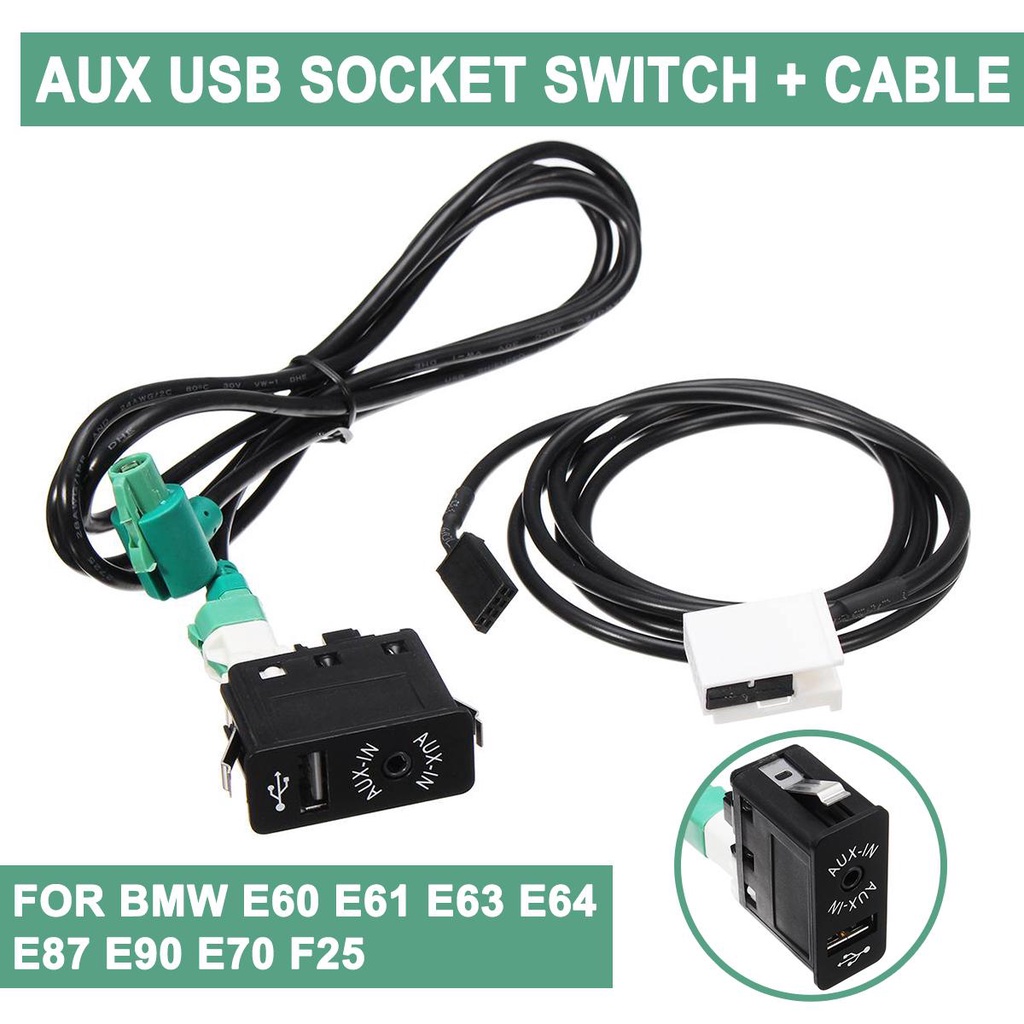 For BMW E60 E61 E63 E64 E87 E90 E70 F25 for Phantom Car AUX USB Socket ...