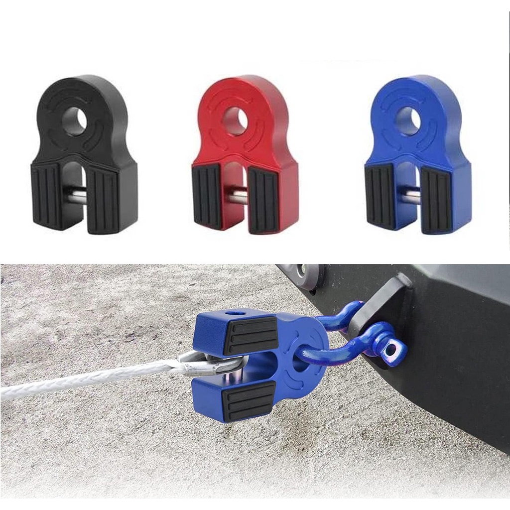 Winch Shackle - Flat Tow Hook Mount with Iron Pin and Rubber Guard ...