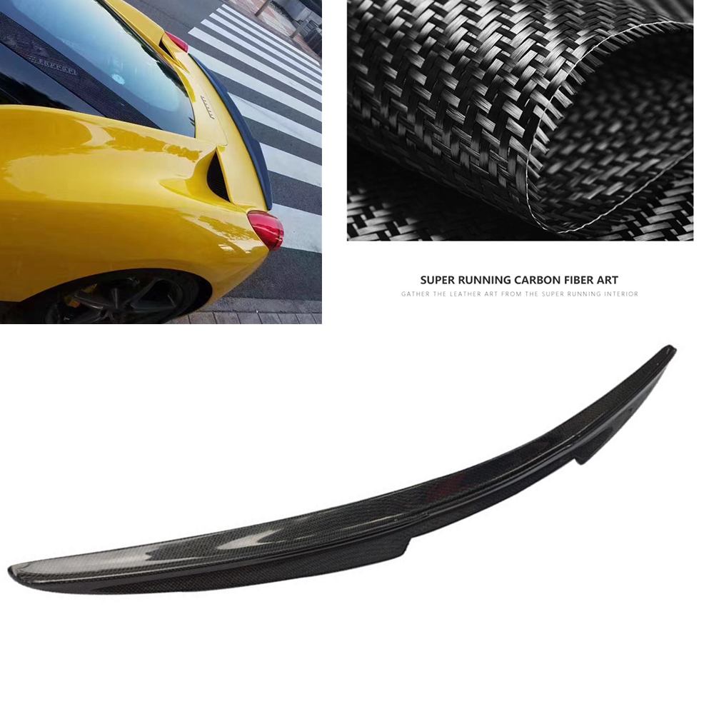Carbon Fiber Rear Spoiler Lip Wing Tailgate Trunk Lid Trim Flap ...
