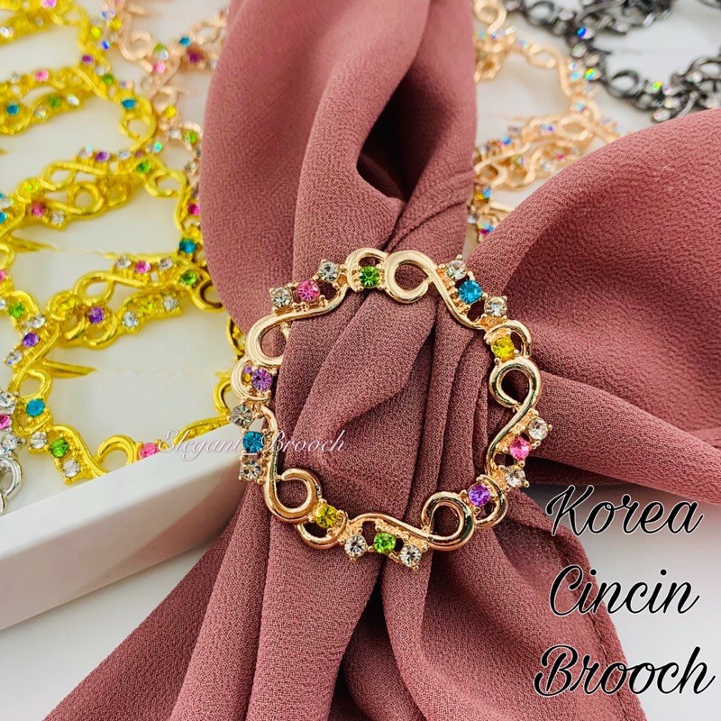 Elegant Brooch Korea Cincin Tudung Bawal Ring Tudung Scarf Buckle Hijab ...