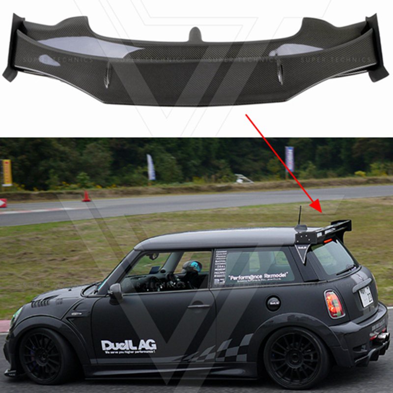Car styling carbon fiber rear spoiler roof window wing racing body kit ...