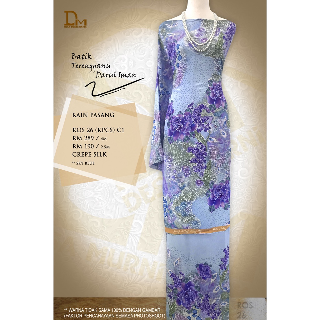 BATIK TERENGGANU DARUL IMAN-CREPE SILK/SUTERA CREPE by DESA MURNI BATIK ...