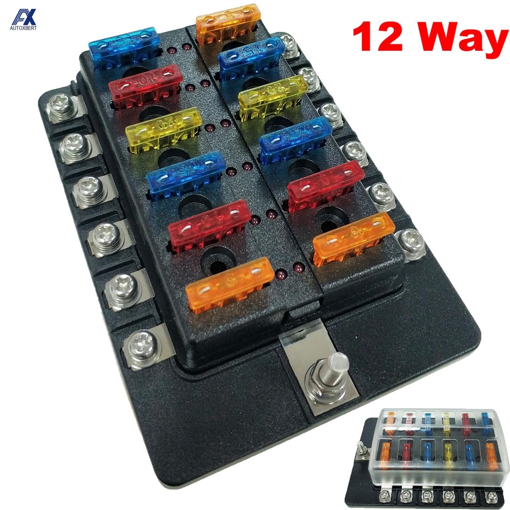 12 Way Blade Fuse Block Automotive Fuse Box Holder Waterproof Fuse ...