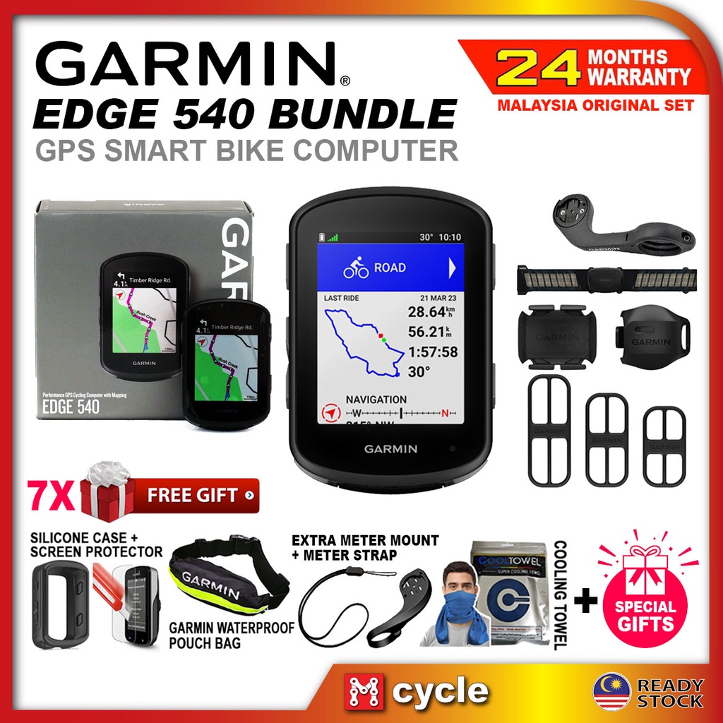 GARMIN Edge 540 Bundle GPS Bike Computer Performance GPS Cycling ...