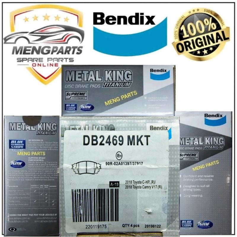 ORIGINAL 💯% BENDIX METAL KING TITANIUM TOYOTA CHR 2018Y, TOYOTA CAMRY ...
