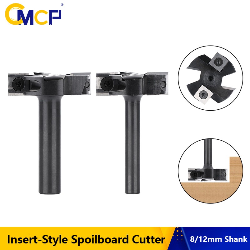 CMCP 4-Flute Spoilboard Surfacing Router Bits,8 12mm Shank Wood Planer ...
