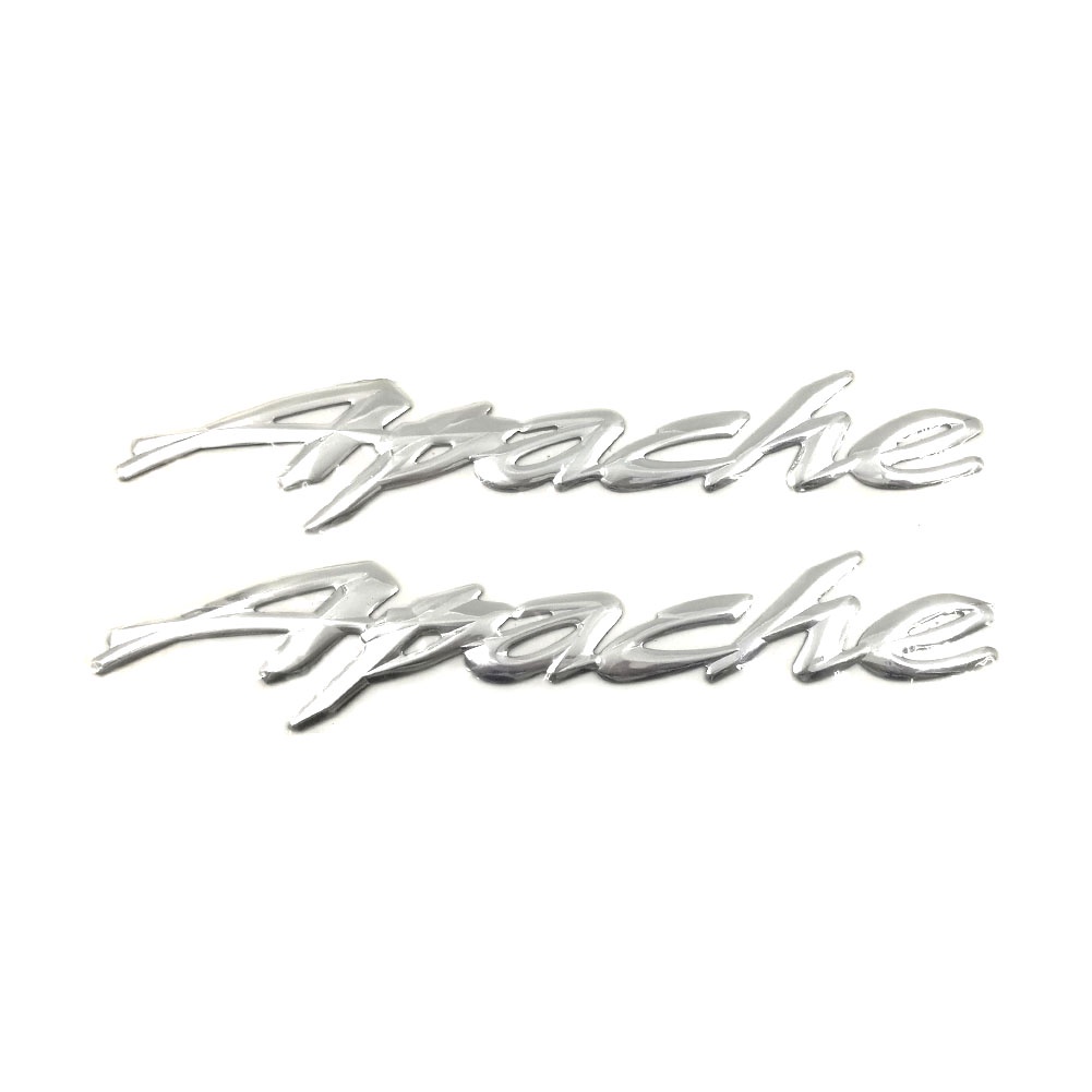 New APACHE Motorcycle 3D Tank Wheel Emblem Badge Vehicle Logo Silver ...