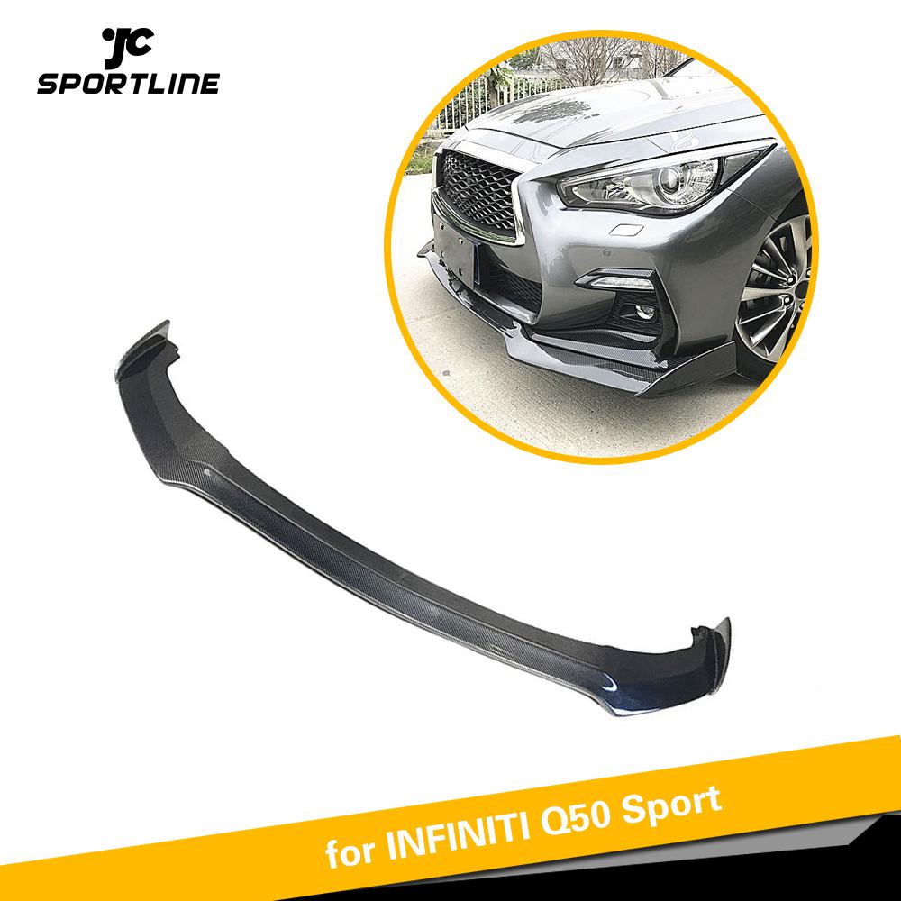 JC Carbon fiber Front Lip Spoiler Splitters for Infiniti Q50 Sport ...