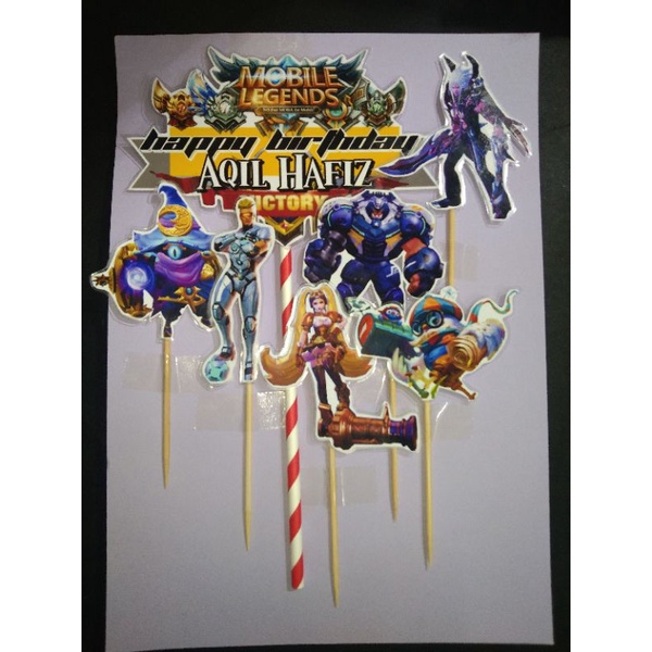Cake Topper (Design 001) Mobile Legends (Custom Name) | Shopee Malaysia