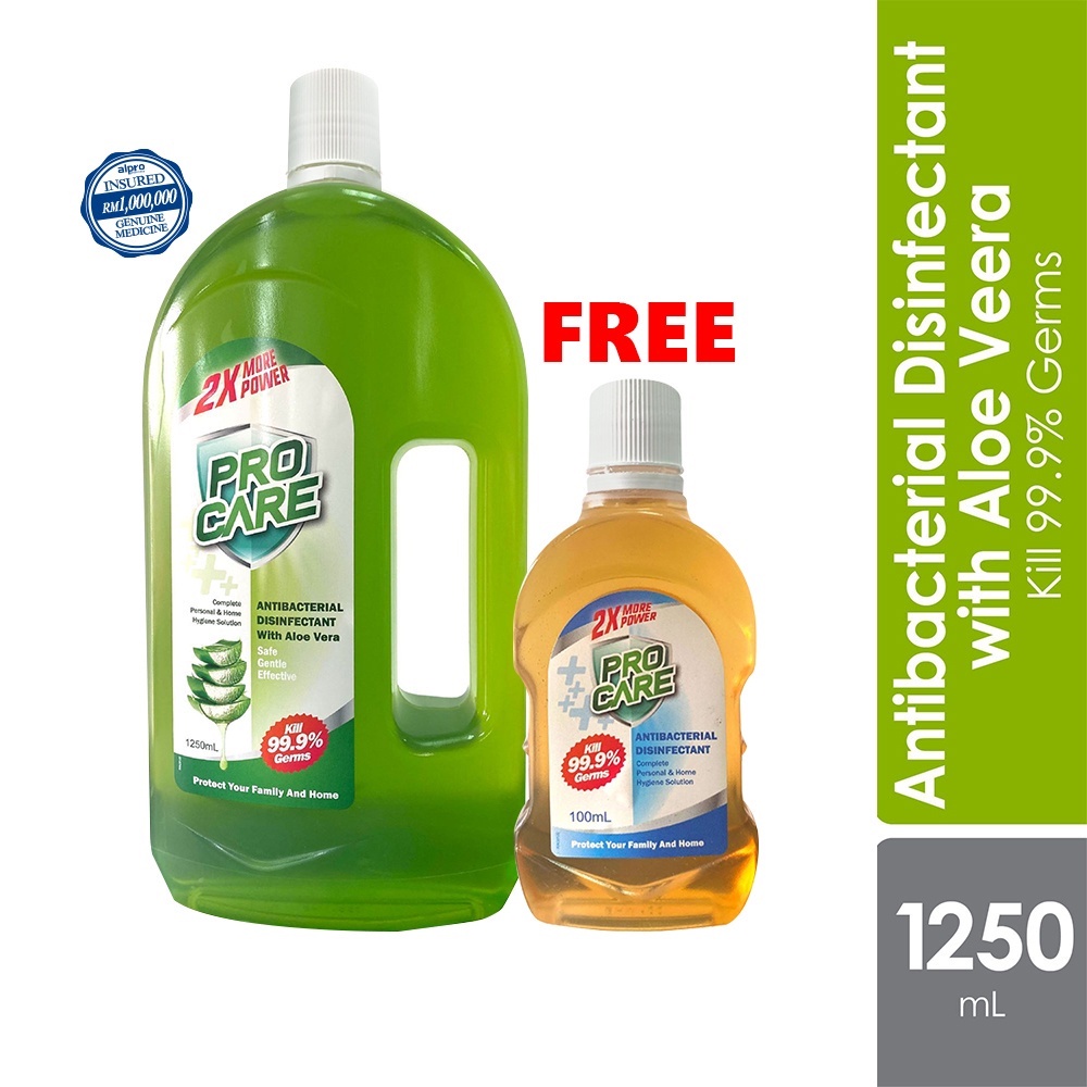 Procare Antibacterial Disinfectant with Aloe Vera 1250ml + Free Extra ...