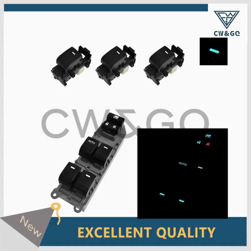 Fully automatic Lighted LED Power Single Window Switch set For Toyota ...