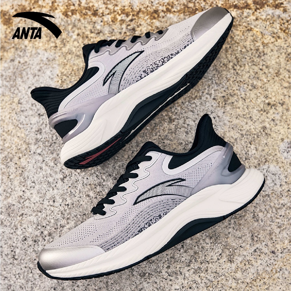 ANTA Men A-FLASHFOAM A-TRON 3.0lite Running Shoes-Black/Castle Grey/Fluorescent Bright Crimson ...